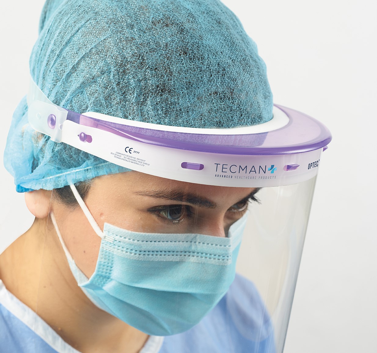Optec 100 Series Reusable Face Shield System | Tecman
